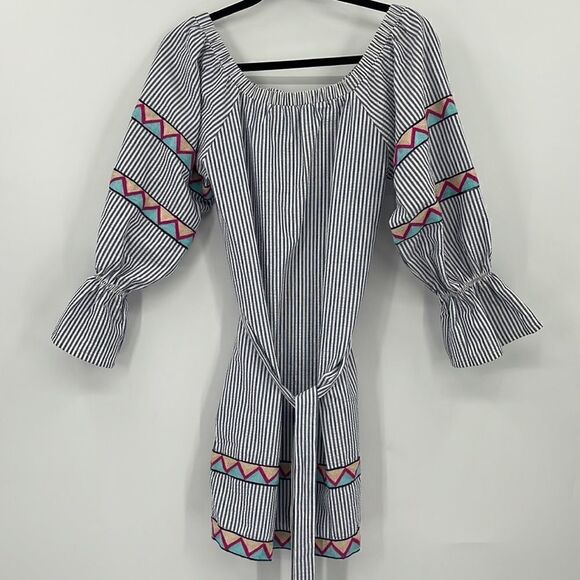 SUBOO | Dresses | Subooseersuckerembroideredbelteddress | Poshmark
